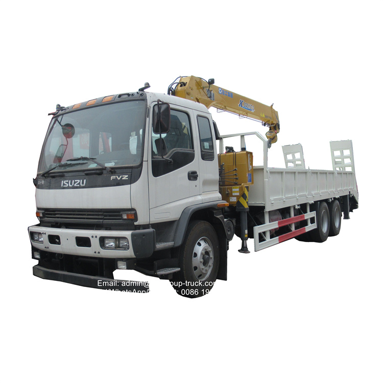 Isuzu 6x4 10 wheeler self loader truck with boom crane boom lifting ...